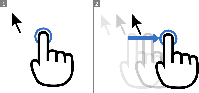 Drag To Move The Mouse Pointer And Tap To Click - Drag Mouse Icon ...