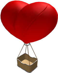 Heart Air Balloon - Hot Air Balloon Roblox - (420x420) Png Clipart Download