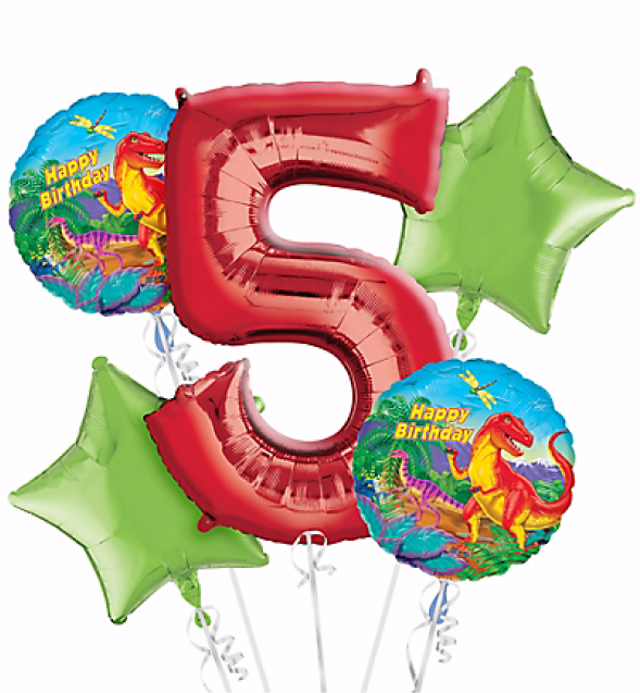 Prehistoric Dinosaurs 3rd Birthday Balloon Bouquet - (800x800) Png ...