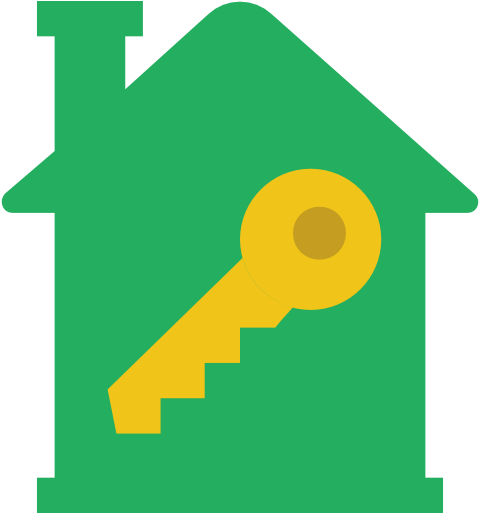 Home, Green, House Key Image - House - (512x512) Png Clipart Download