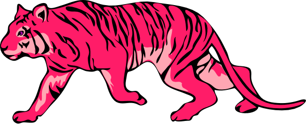 Tiiger Clipart Red - Red Tiger Clipart - (600x243) Png Clipart Download