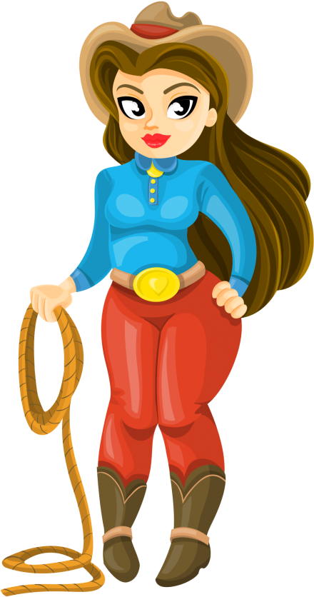 Cowboy Girl Vector Png Transparent Image - Cowboy Girl Cartoon ...