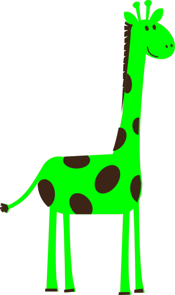 Green Giraffe - (354x597) Png Clipart Download