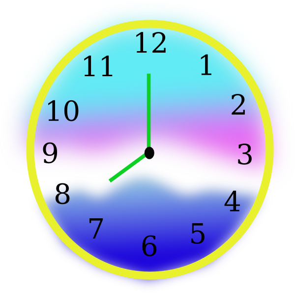 Colorful Clock Clipart - (600x596) Png Clipart Download