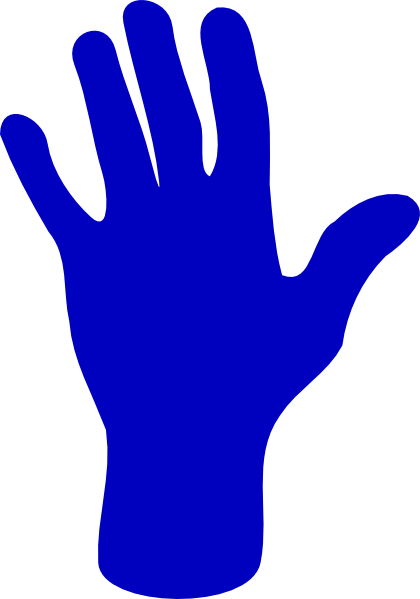 Blue Hand Reaching - (420x599) Png Clipart Download