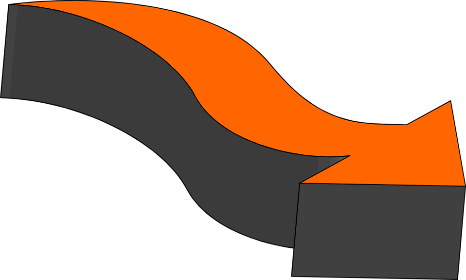 Rounded Arrow Clipart - 3d Curved Arrow Png - (958x575) Png Clipart ...