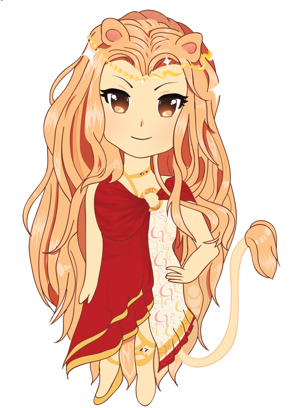 Lion Girl By Sterlingang3l - Lion Girl Chibi Anime - (1024x1421) Png ...