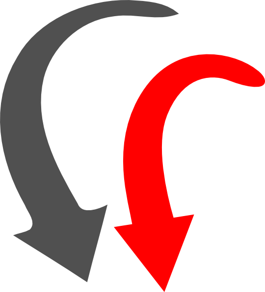 2 Red Arrows - (540x596) Png Clipart Download