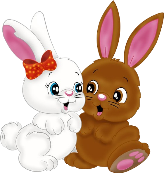 Baby Bunny Girls Cute Digital Clipart Easter Bunny - Cute Cartoon Baby ...
