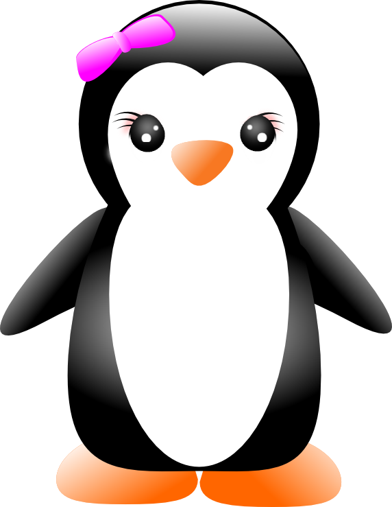 Some Vector Penguins Random Girly Graphics Danielle - Cute Cartoon Girl Penguin - (572x739) Png ...
