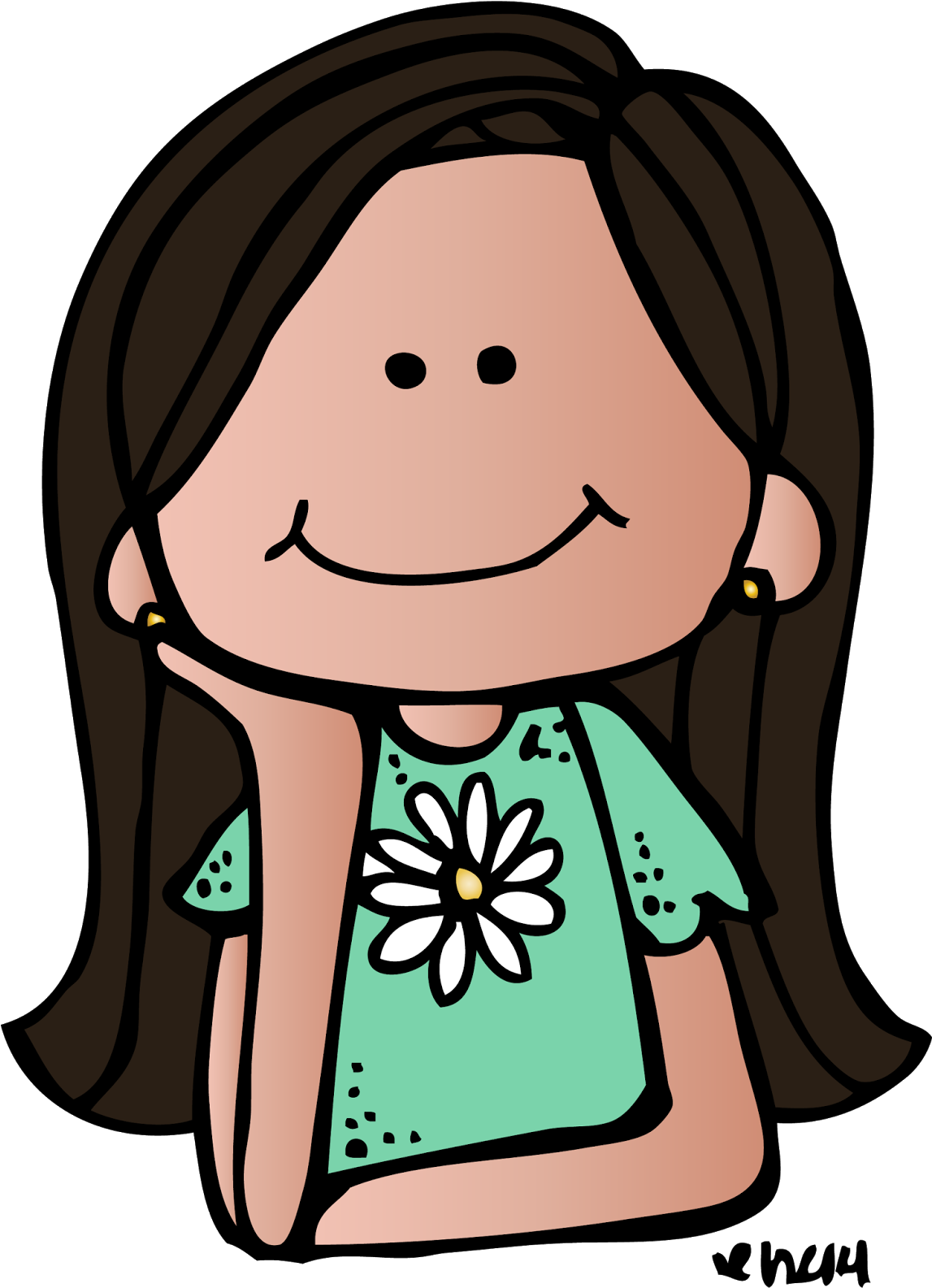 School Clipartgirl - Melonheadz Teacher Brown Hair - Full Size PNG ...