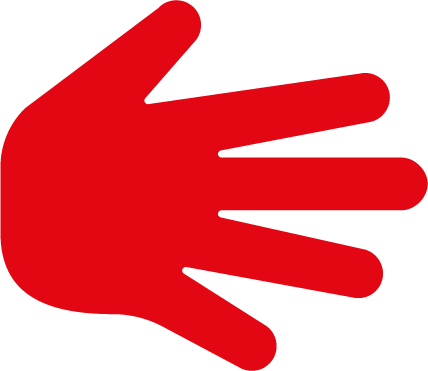 Red Hand - Red Hand Transparent - (428x371) Png Clipart Download