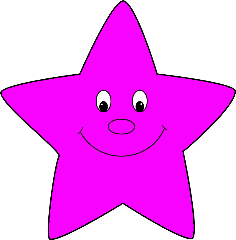 Stock Vector Pink Cartoon Star Clip - Smiley Face Purple - (861x908 ...