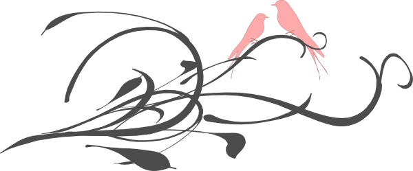 Pink Love Birds On A Branch Clip Art - Transparent Love Birds Png ...