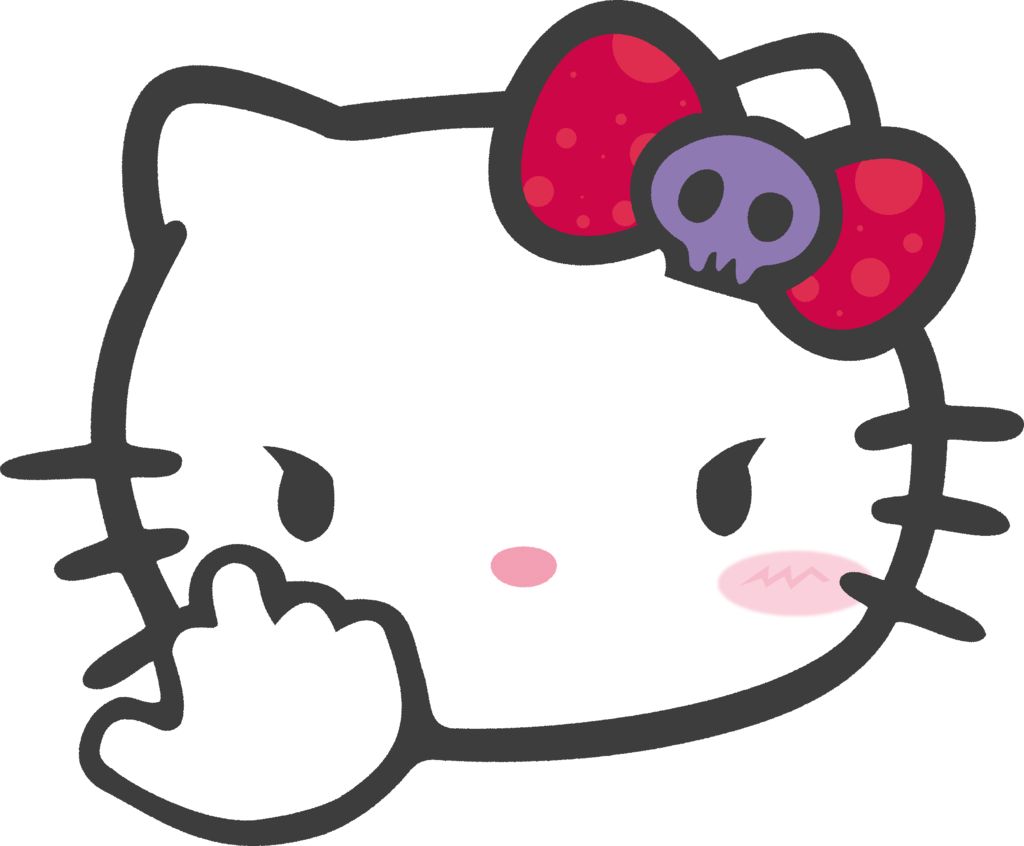 Hello Kitty Bad Pinterest - Hello Kitty Middle Finger Decal - (1024x846 ...