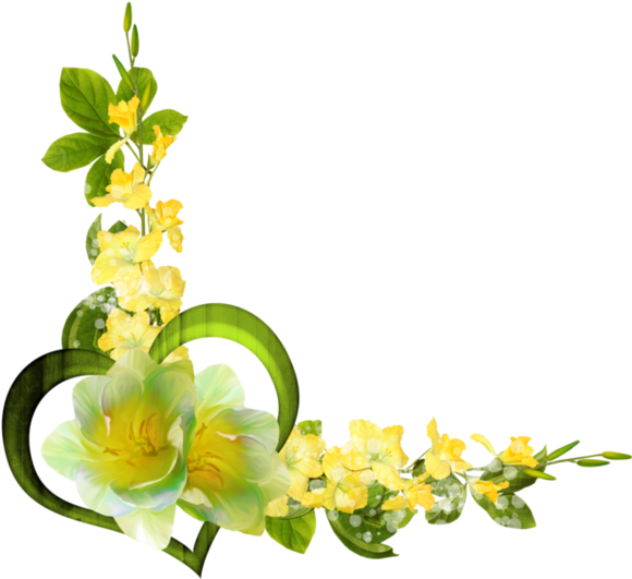 Corners, Corners, Borders - Corner Yellow Flower Borders Png - (600x538 ...