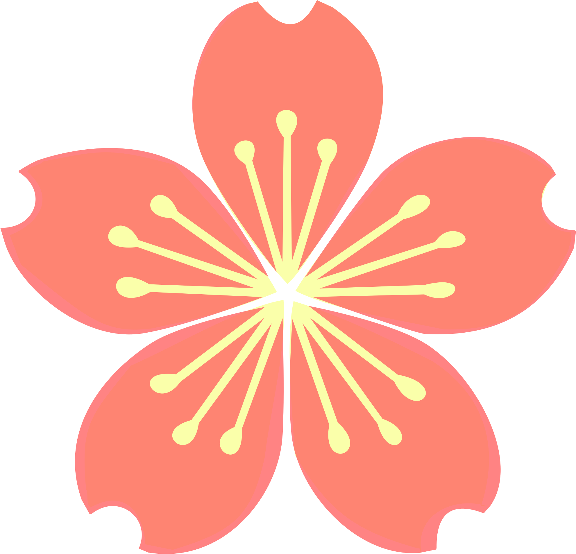 Clipart - - One Cherry Blossom Flower Icon Transparent - (2400x2400 ...