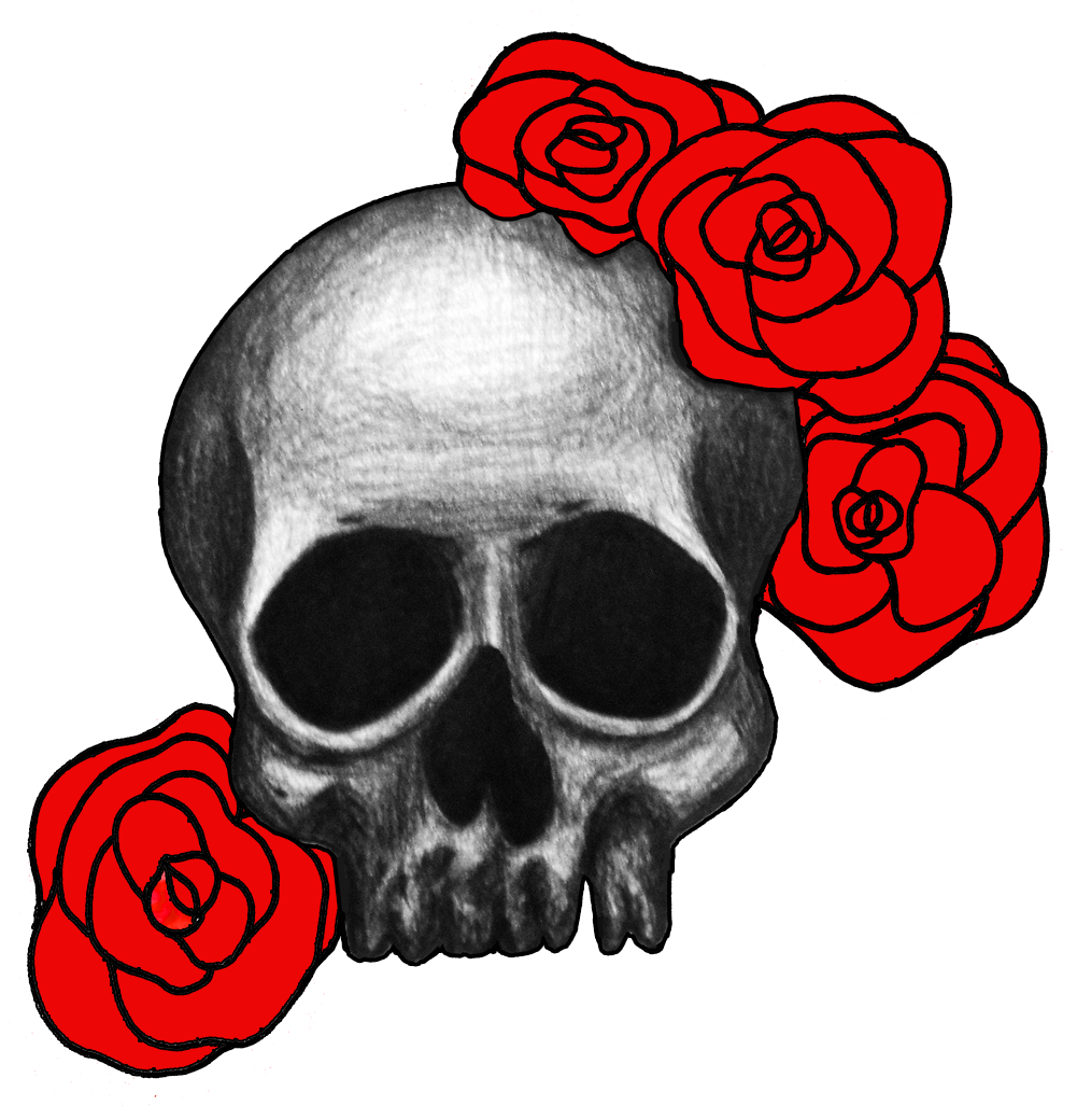 Skull With Roses Julie Erin Designs - Skull With Roses Transparent ...