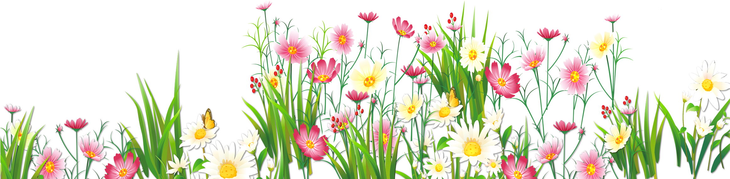Flowers And Grass Png Picture Clipart - Spring Flowers Transparent ...
