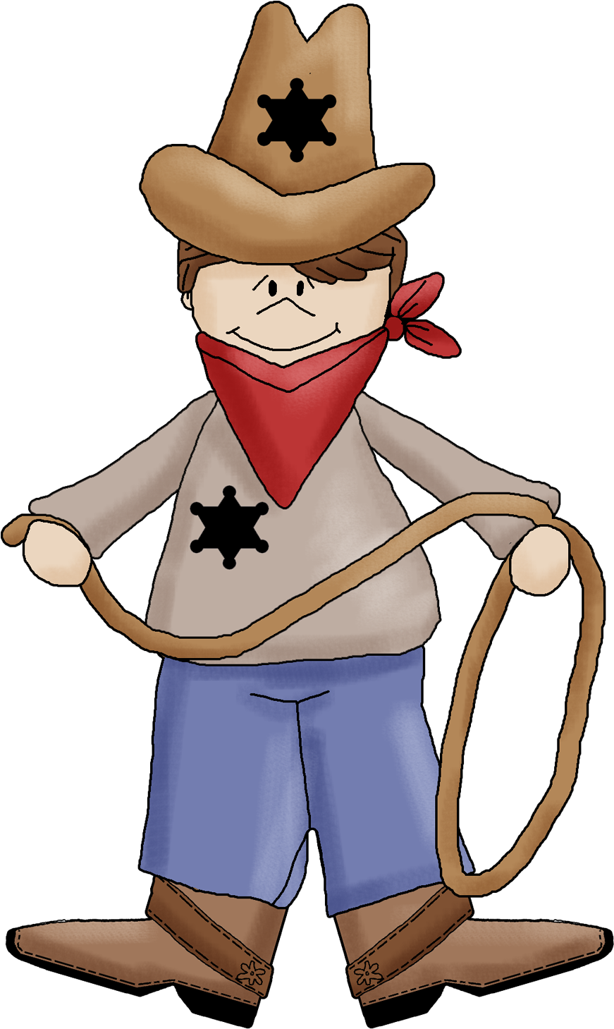 Funny Clipart Cowboy - Cartoon - (900x1527) Png Clipart Download