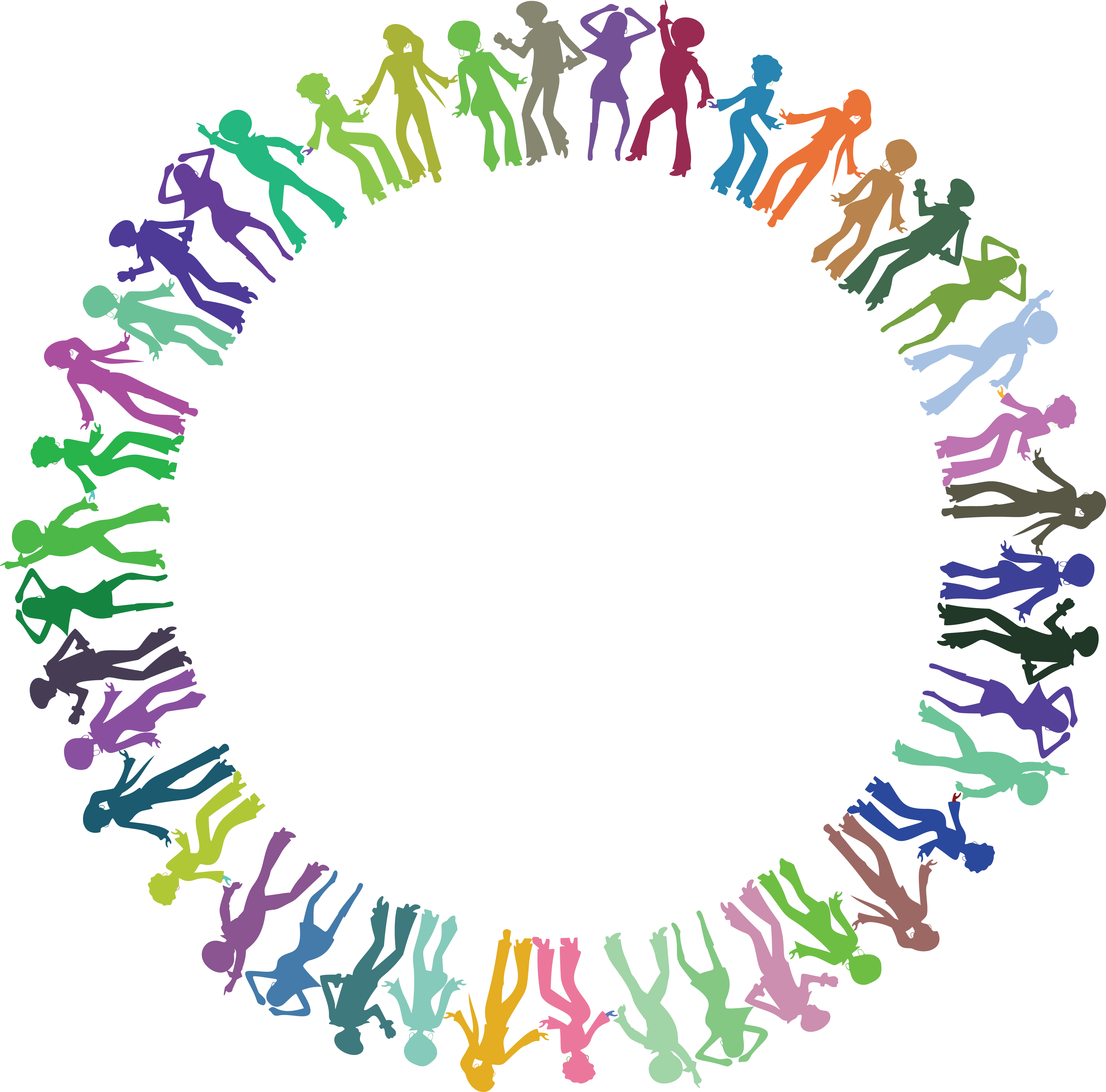 Free Clipart Of A Round Border Frame Of Colorful Disco - Disco Clip Art ...