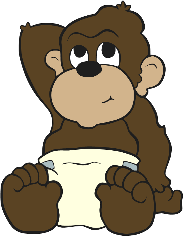 Chimpanzee Clipart Brown Monkey - Chimp Cartoon Png - (652x835) Png ...