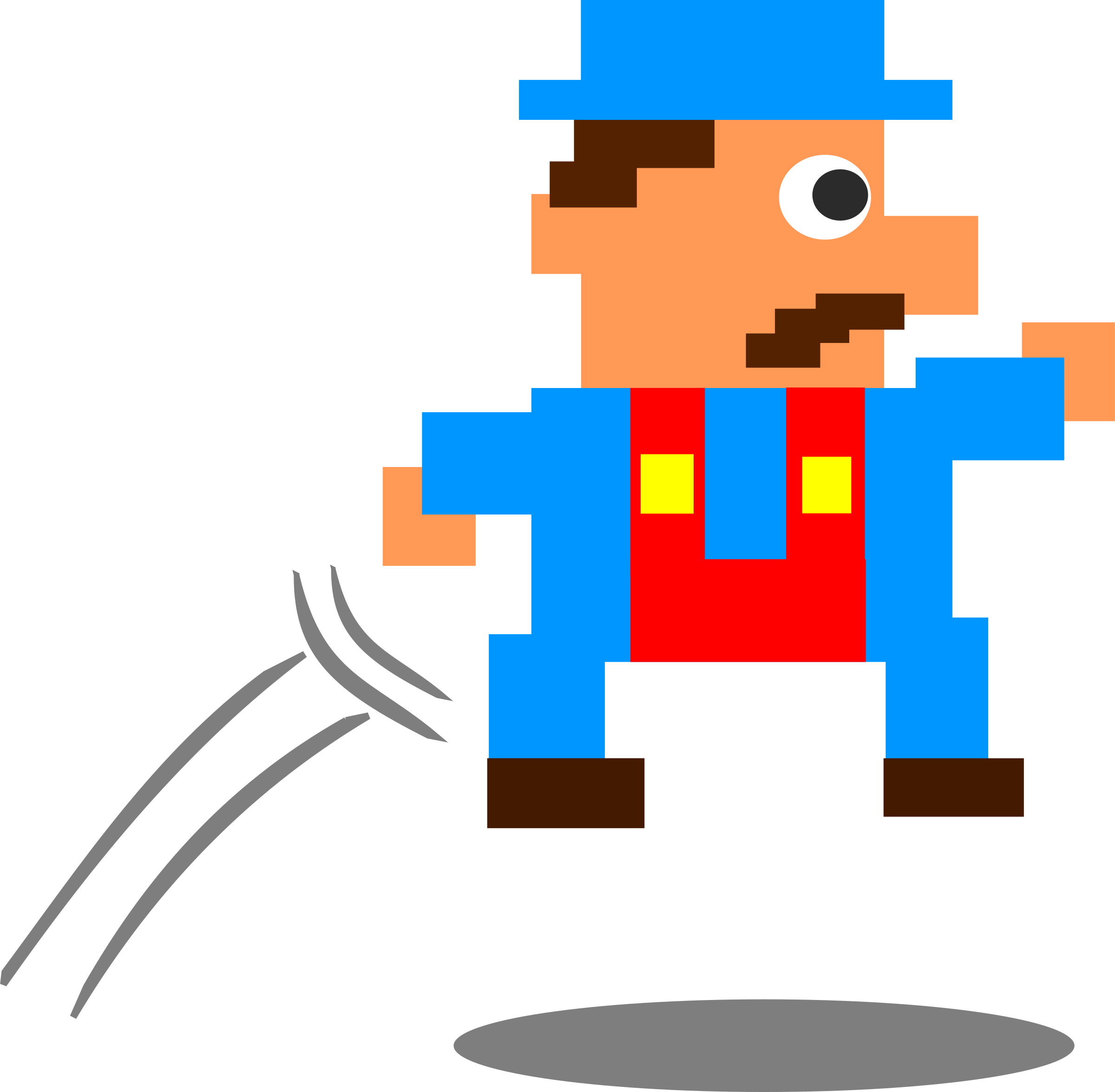 Jumping Pixel Guy - Game Design Clip Art - (2400x2350) Png Clipart Download