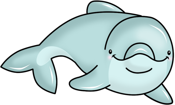 Dolphin Face Clipart - Cartoon Dolphin Facing Forward - (578x347) Png ...