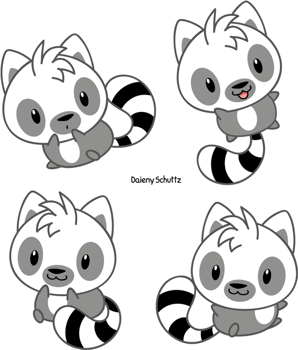Chibi Ring-tailed Lemur By Daieny - Drawing - (650x739) Png Clipart ...