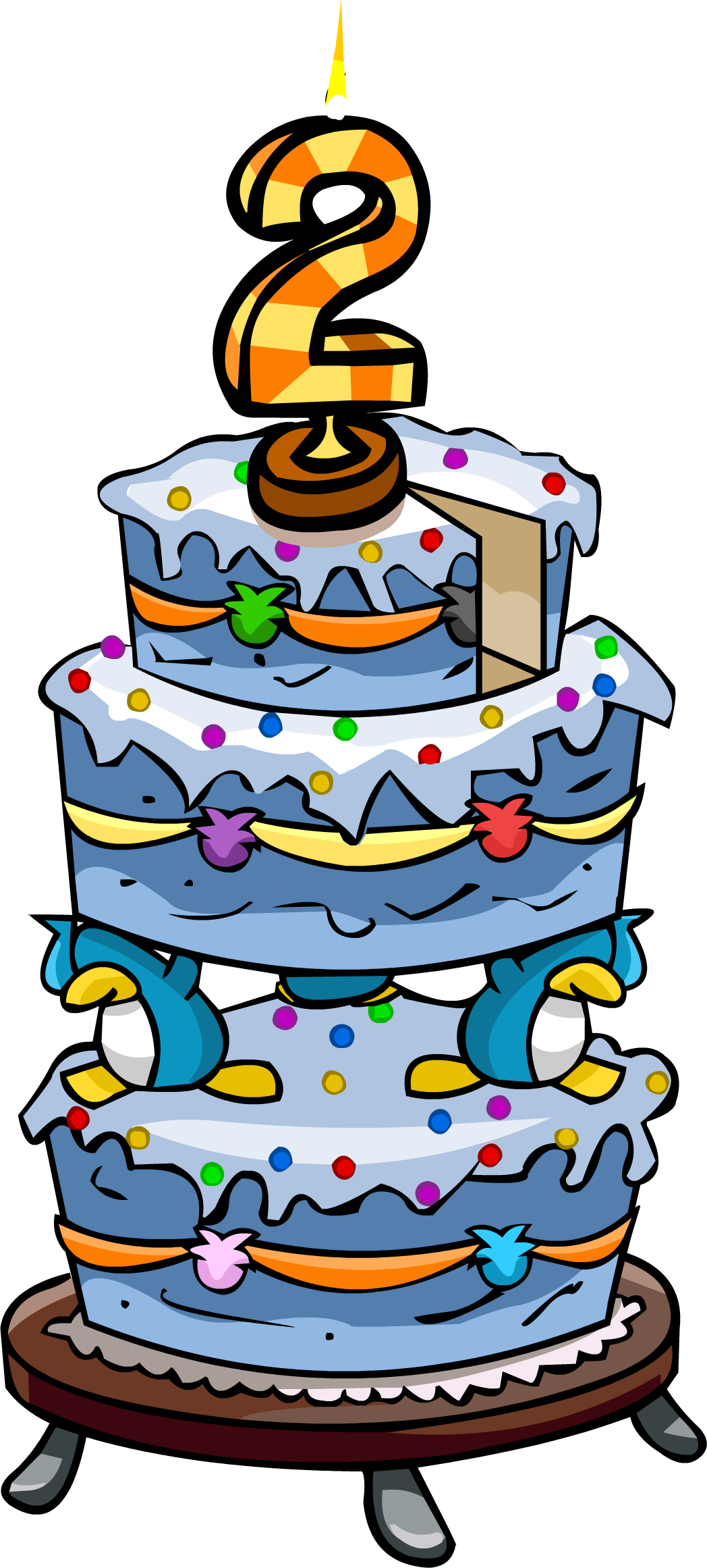 Club Penguin Birthday Cake - (1048x2322) Png Clipart Download