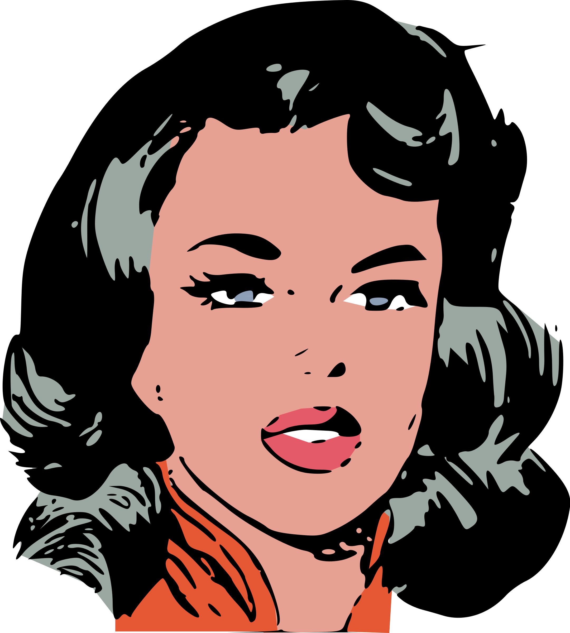 Clipart - Clip Art Woman Face - (2161x2400) Png Clipart Download