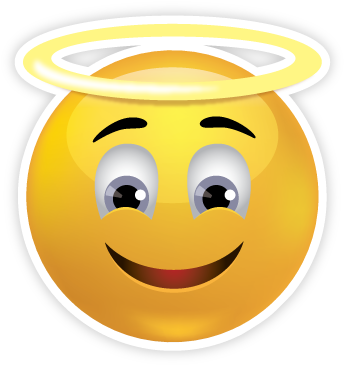 Emoji Angel Face - (358x368) Png Clipart Download