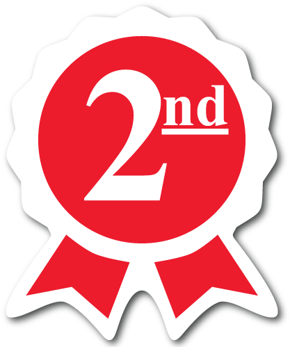 Second Place" Ribbon Award Stickers - 2nd Place Ribbon Png - Full Size ...