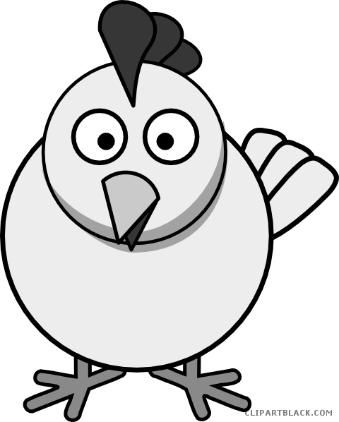 Grayscale Chicken Animal Free Black White Clipart Images - Cartoon ...
