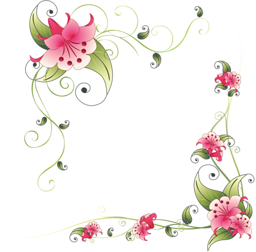 Flovin440 - Flower Page Border Design - (500x492) Png Clipart Download