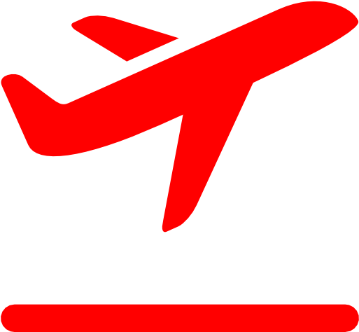 Free Red Airplane Takeoff Icon Download Red Airplane - Airplane Icon ...