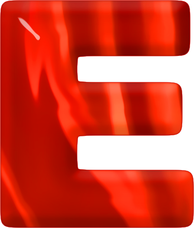 Letter E In Red - (396x465) Png Clipart Download