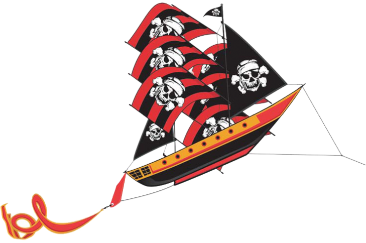 Pirate Ship 3-d Supersize Nylon Kite - X Kites 3 D Supersize Pirate ...
