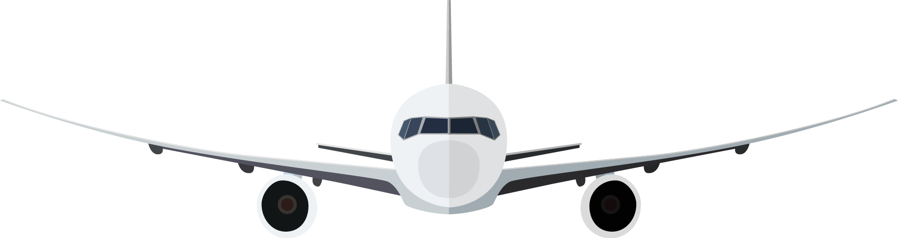 Aviation Clipart Air Travel - Airplane Front View Png - (1828x486) Png ...
