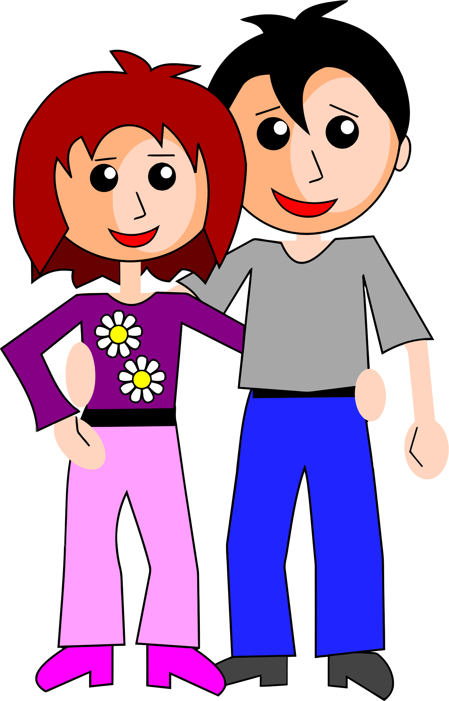 Free Couple - Clip Art Of A Couple - (1462x2284) Png Clipart Download