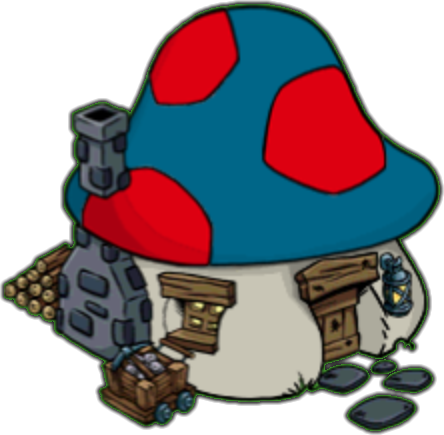 Smurf Village Mushroom House Clipart - Smurfs House - (444x435) Png ...