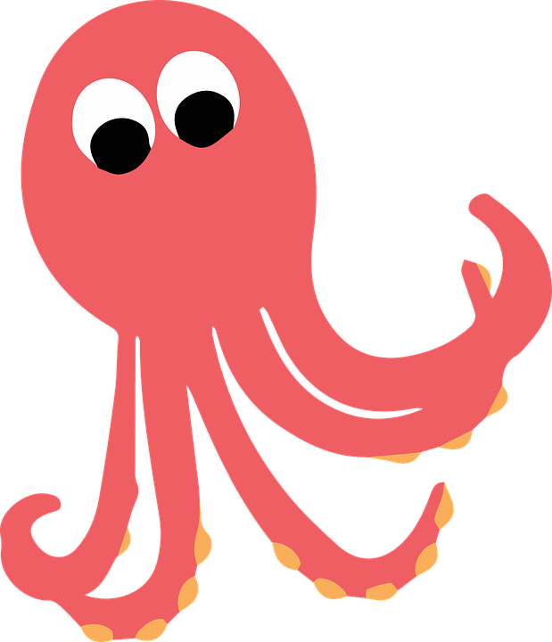 Octopus, Creatures, Animal, Pink, Ocean - Ocean Animals Cartoon Png ...