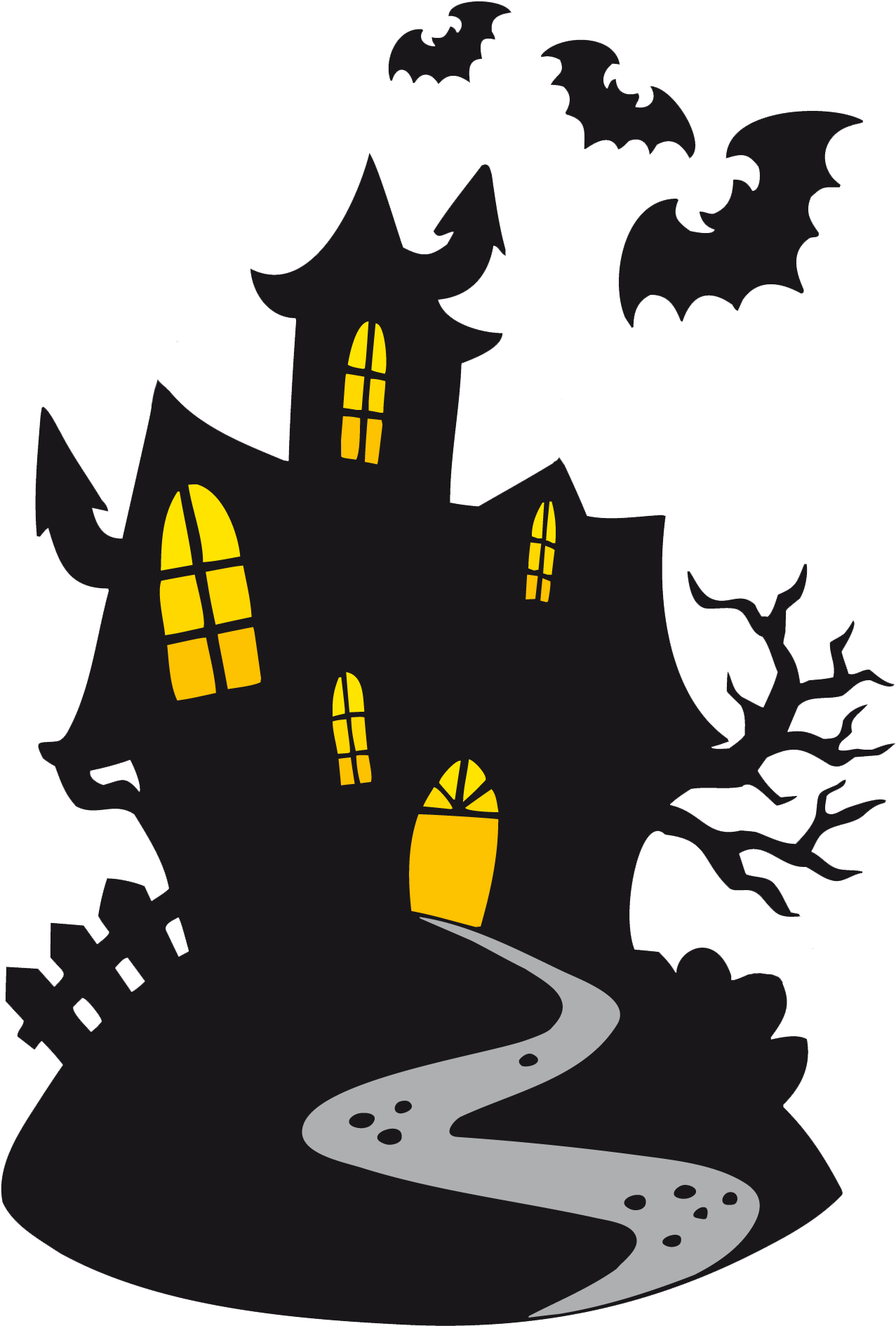 Haunted - Halloween Haunted House Clipart - (1368x2040) Png Clipart ...