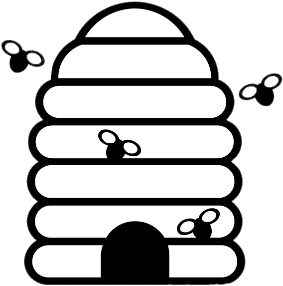 Beehive Decal With Honey Bees Wall Sticker 14 X By - Bee Hive Clip Art ...