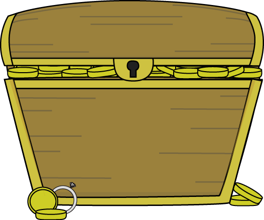 Treasure Chest Filled With Treasure - Treasure Hunt For Words ...