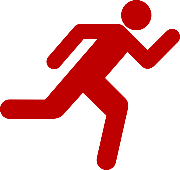 Red Running Icon On Transparent Background Clip Art - Red Running Stick ...