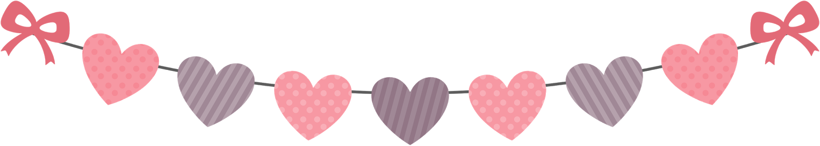 Valentine Hearts Border Download - Heart - (1600x286) Png Clipart Download