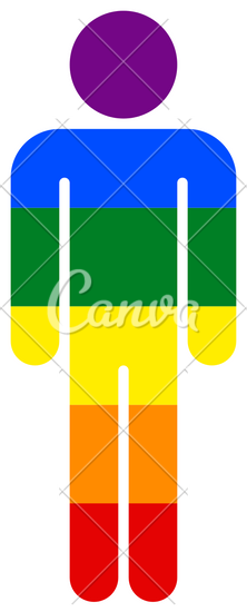 Rainbow Clipart Man - Rainbow Man Clipart - (222x550) Png Clipart Download