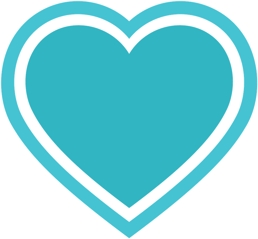 Say Hello - Turquoise Heart Clipart - Full Size PNG Clipart Images Download