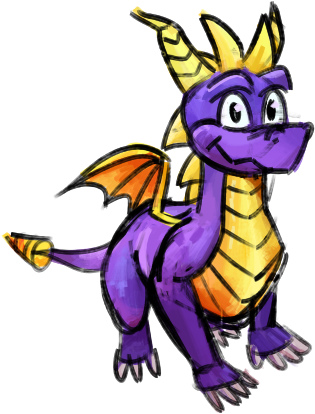 Spyro Doodle - Cartoon - (335x431) Png Clipart Download